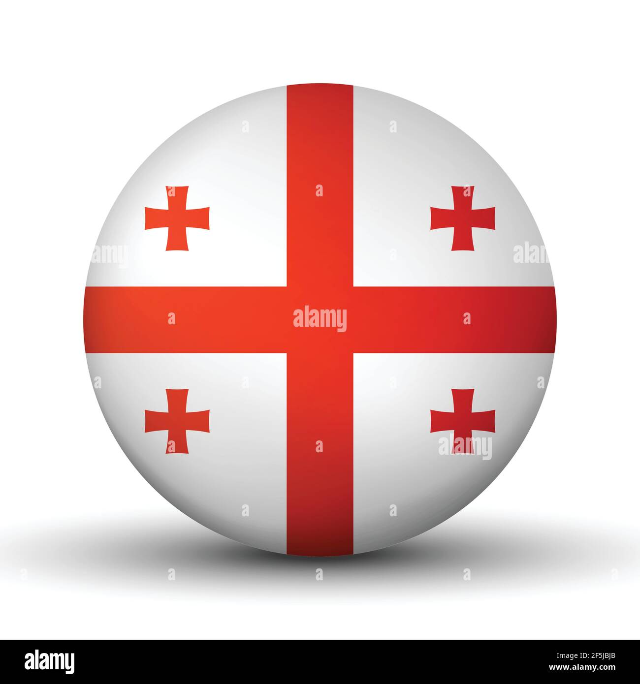 Glass light ball with flag of Georgia. Round sphere, template icon ...