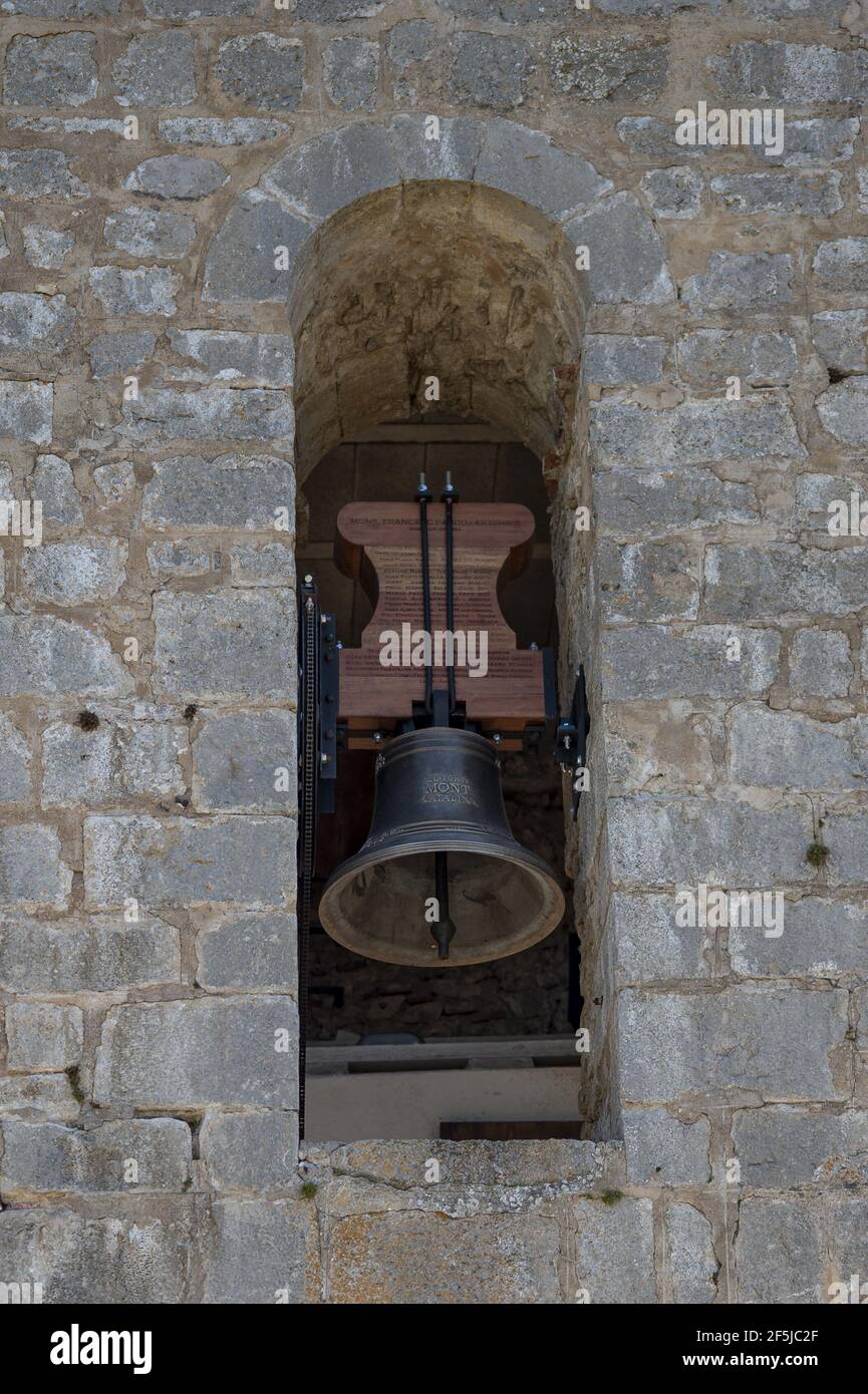 Old bell in the tower of a restored church Stock Photo - Alamy