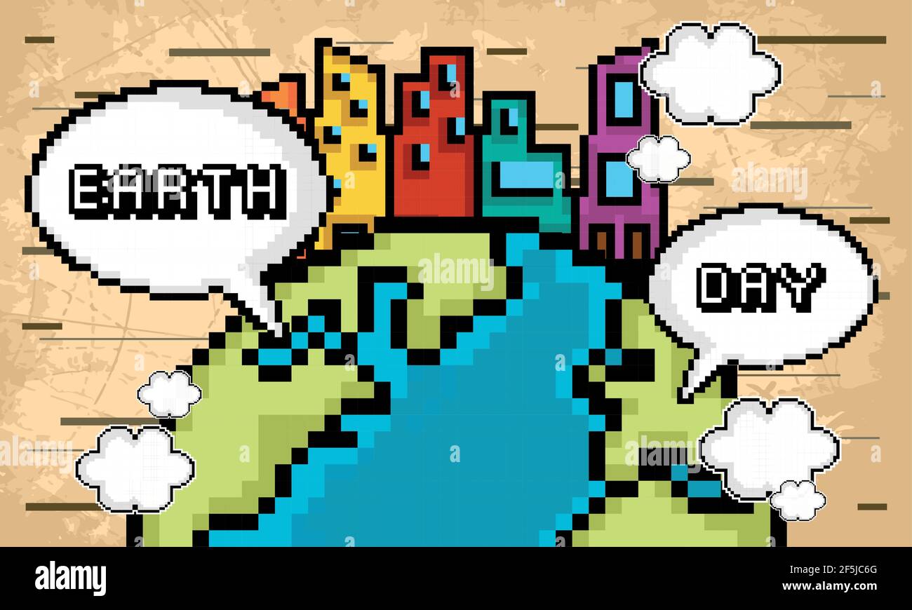 Earth pixel art hi-res stock photography and images - Alamy