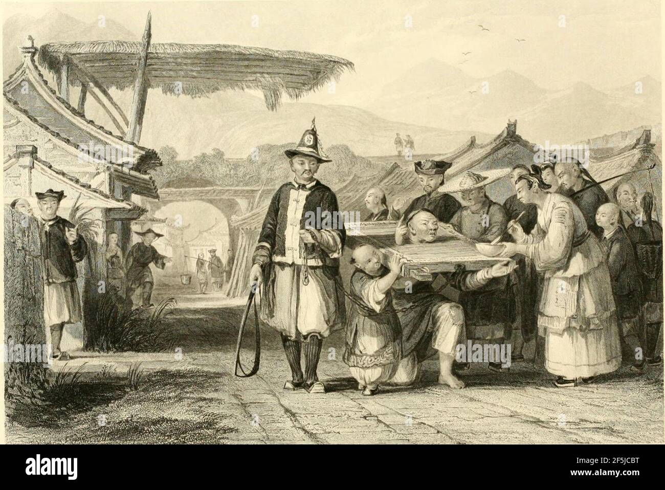 Punishment of the Tcha or Cangue Stock Photo - Alamy