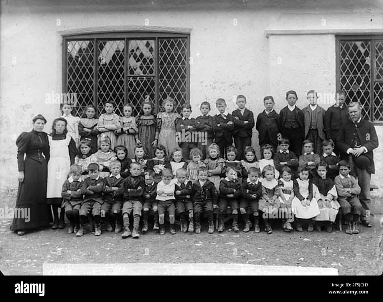 Pupils at the national school, Llanfair Caereinion (1895 Stock Photo ...