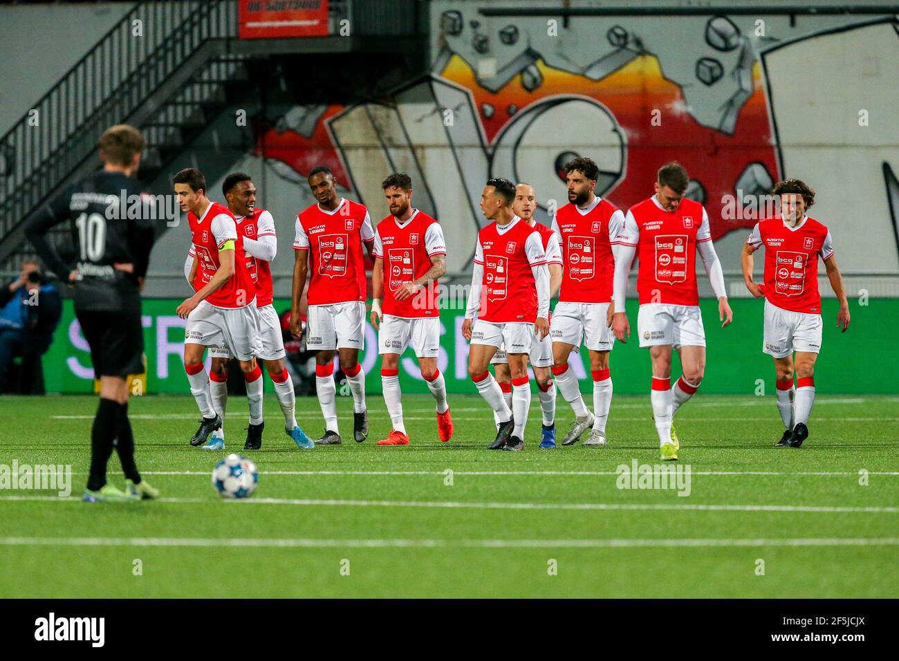 MAASTRICHT, NETHERLANDS - MARCH 26: 2-0 MVV Maastricht goal by Joy ...