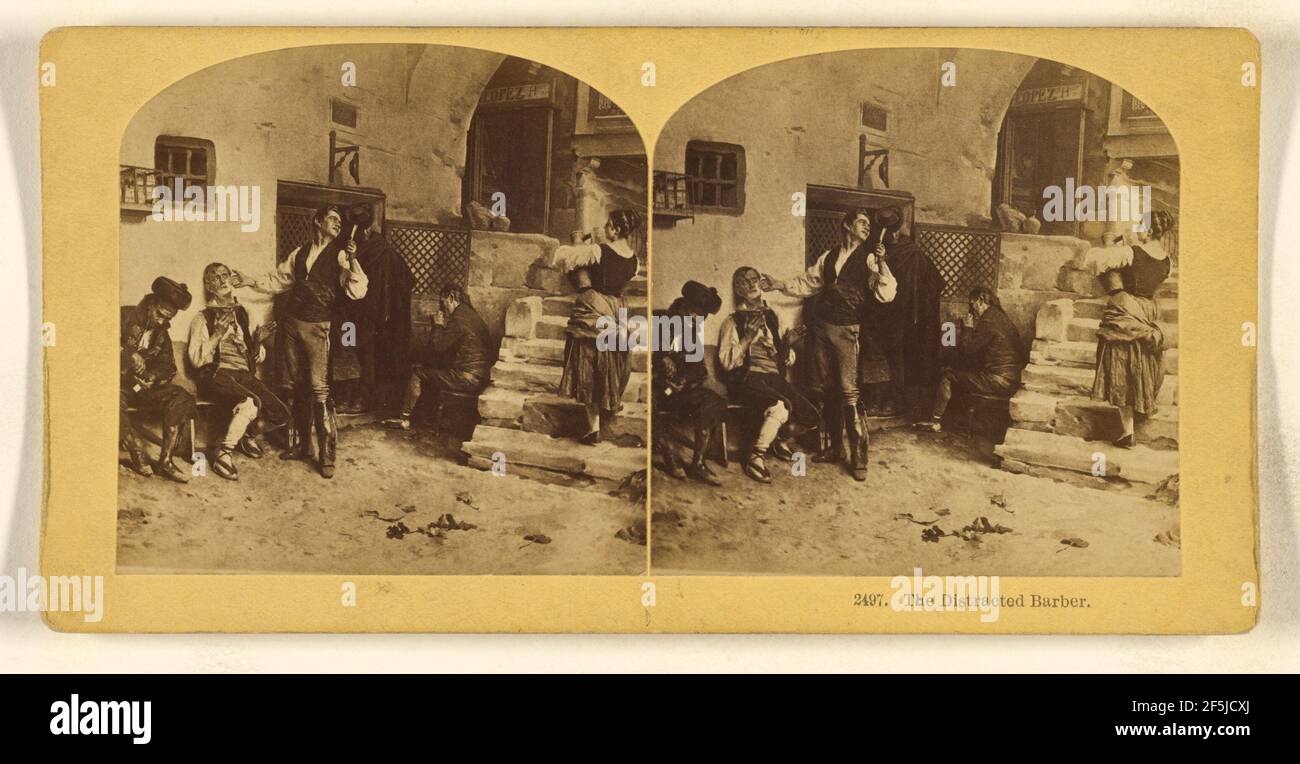 The Distracted Barber.. Benjamin West Kilburn (American, 1827 - 1909 ...