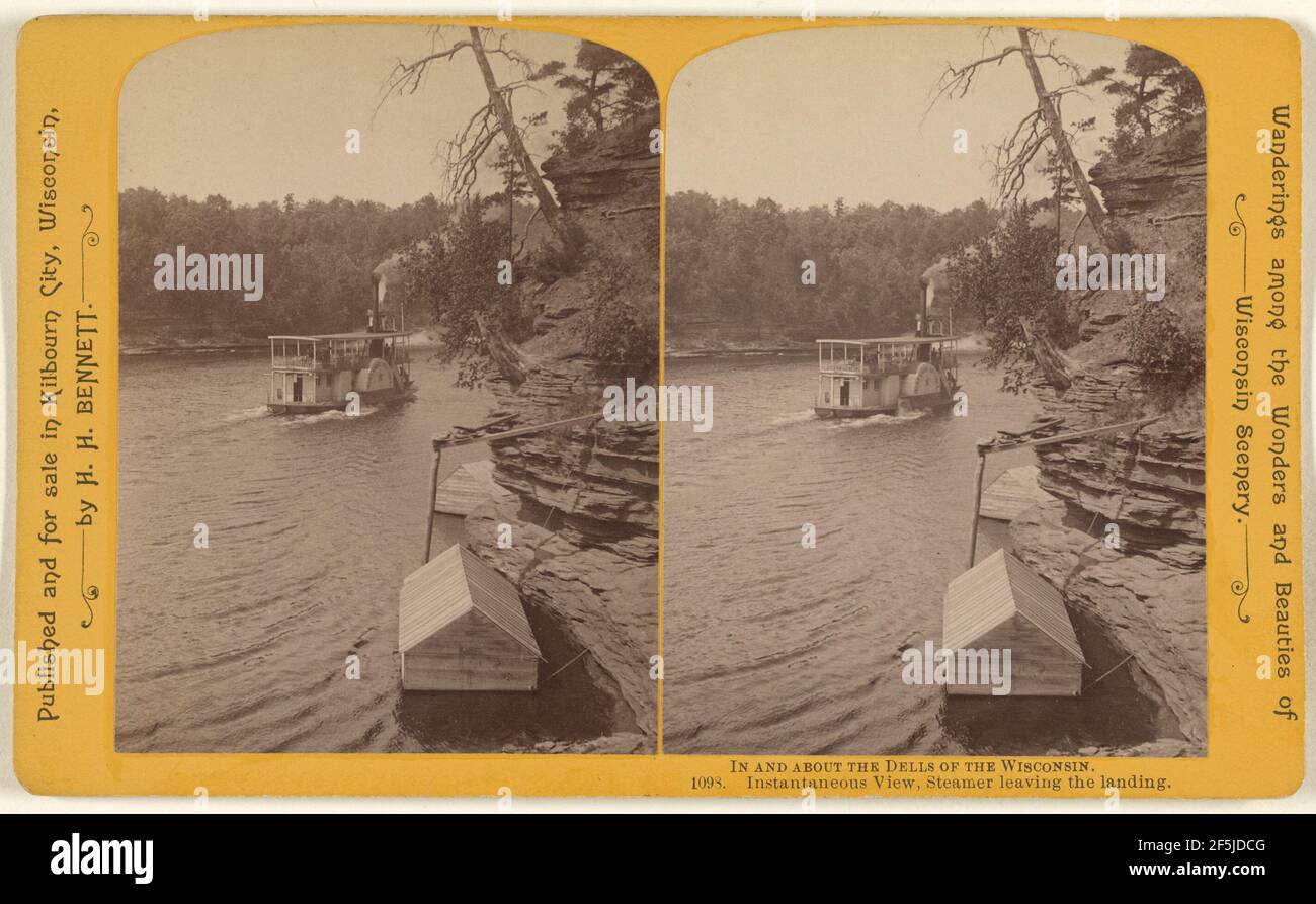 Instantaneous View, Steamer leaving the landing. Wisconsin Dells. Henry ...