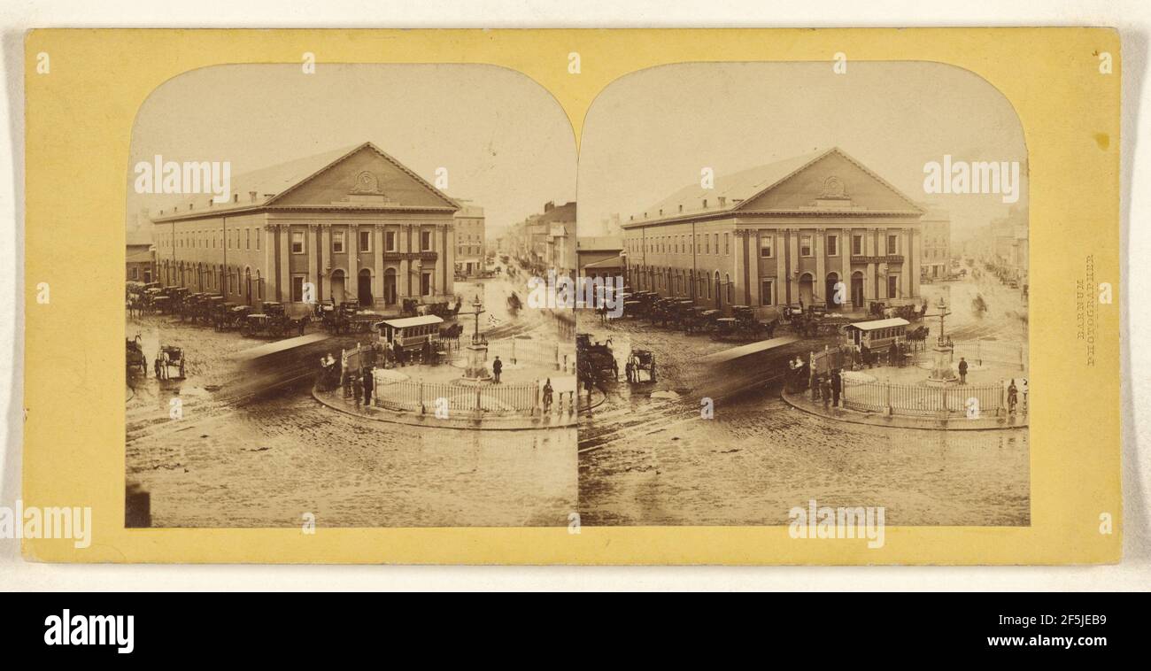 Haymarket Square, Boston, Mass.. Deloss Barnum (American, 1825 - 1873 ...
