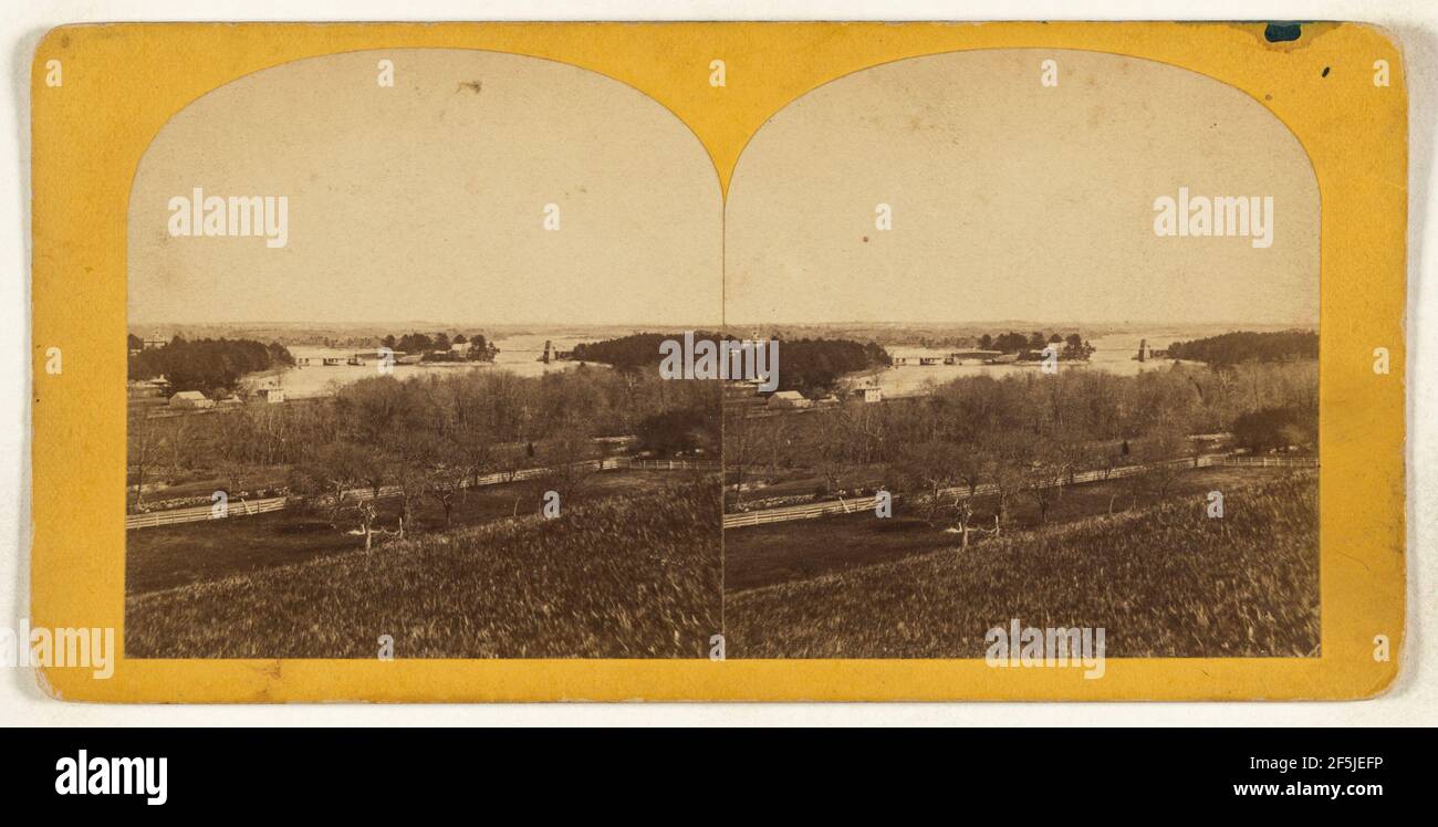 Chain Bridge from Moulton's Castle. Oliver H. Copeland (American, 1836 ...