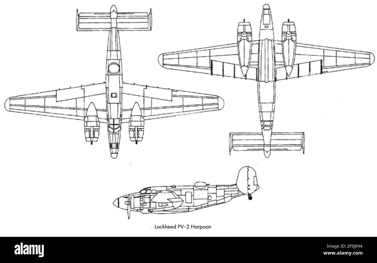 PV-2 3 view drawing Stock Photo - Alamy