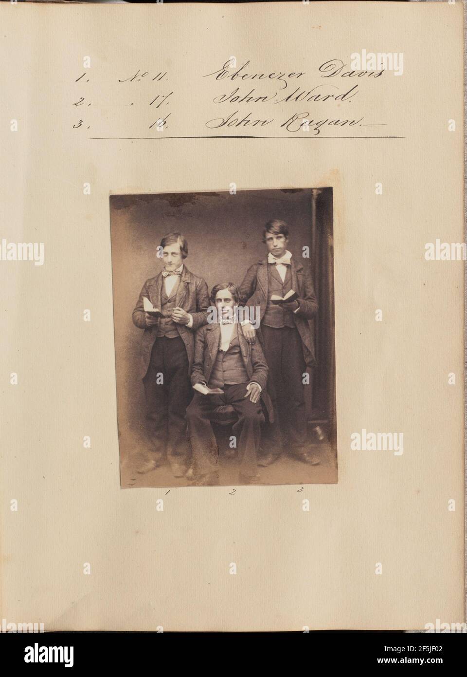 Portrait of Ebenezer Davis, John Ward, and John Ragan. Unknown Stock ...