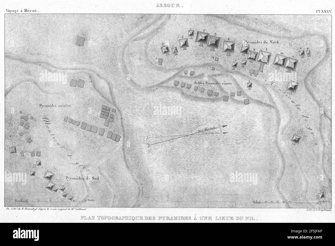Pyramids of Meroe in 1821 (plan Stock Photo - Alamy