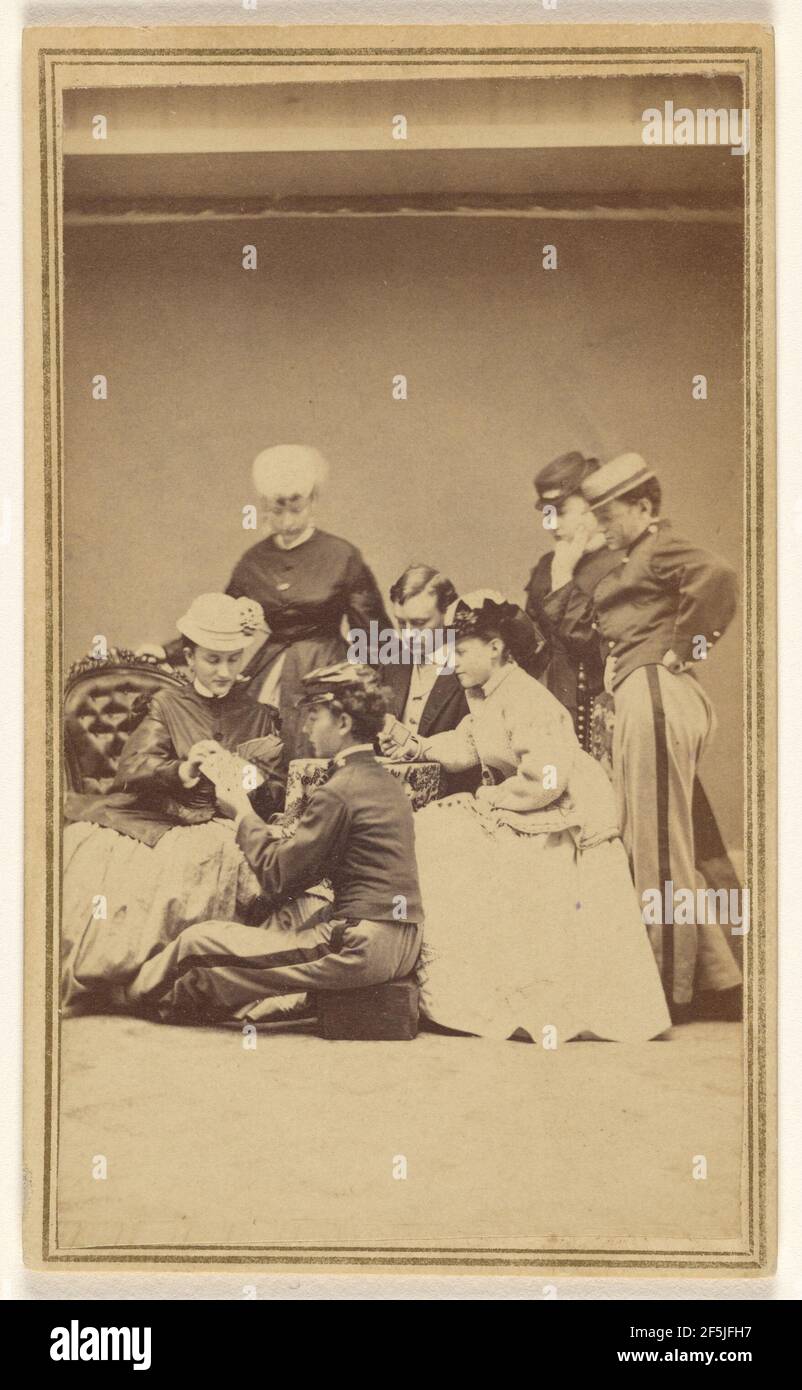 Theatrical group scene of card playing. Andrews Stock Photo - Alamy