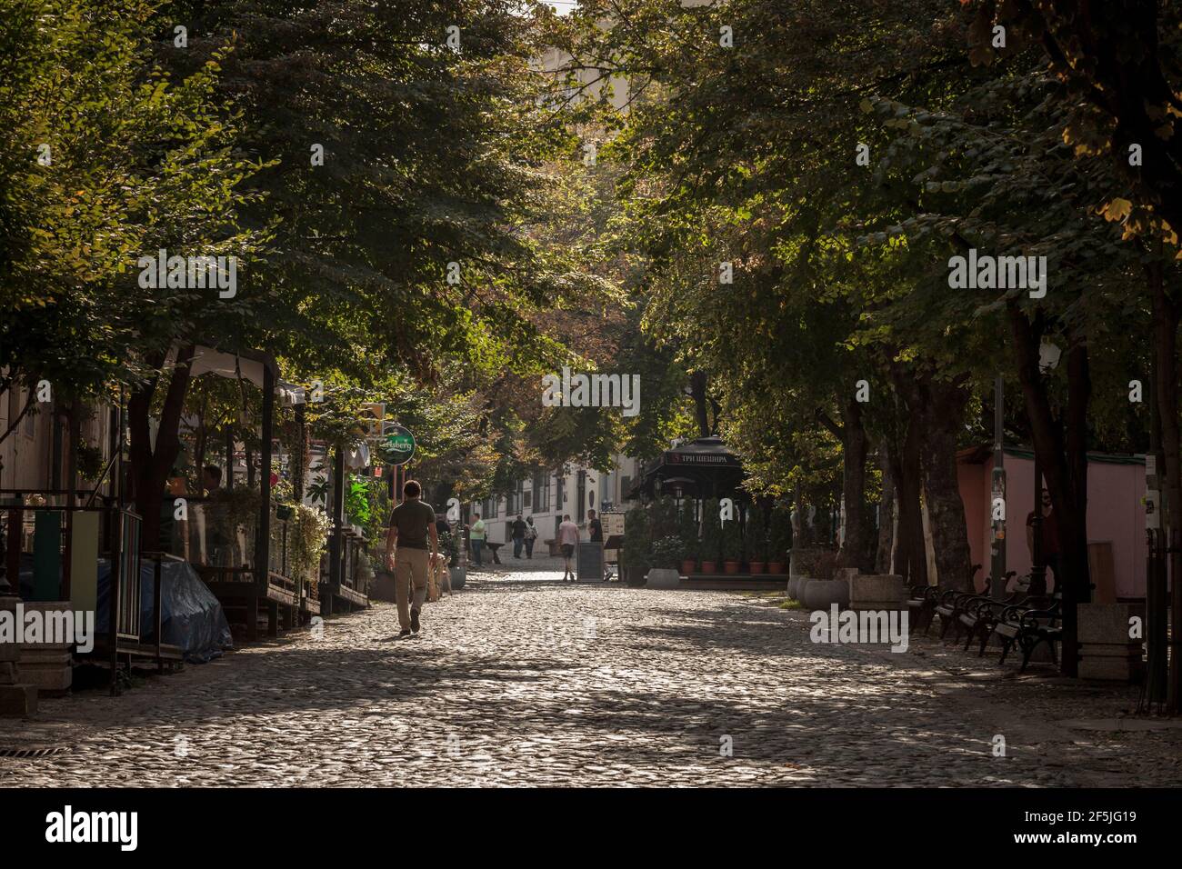 BELGRADE, SERBIA - SEPTEMBER 14, 2018: Skadarlija street (also known as ...