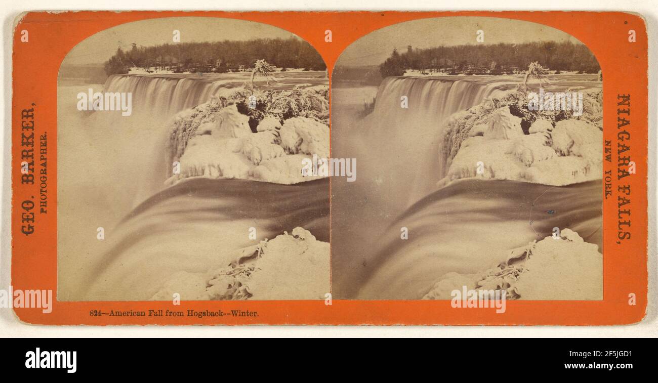 American Fall from Hogsback - Winter.. George Barker (American, 1844 ...