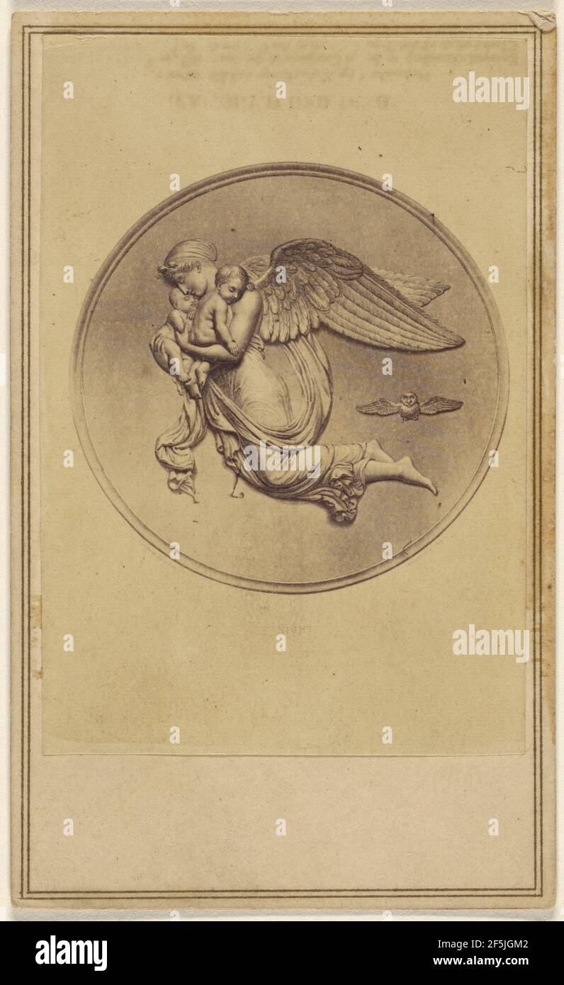 Bas-relief depicting an angel carrying two babies. Unknown Stock Photo ...