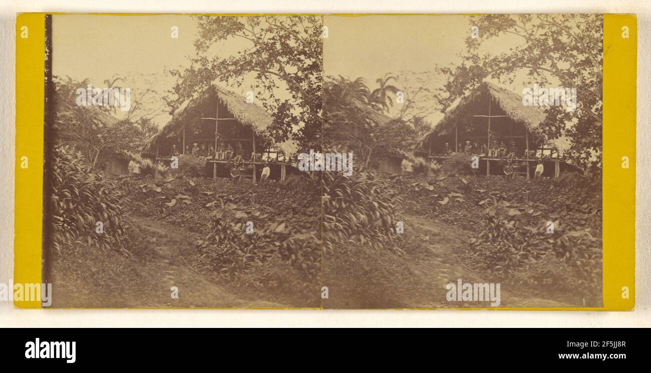 View of an Indian House on the upper part of the Sassardi River. Darien ...