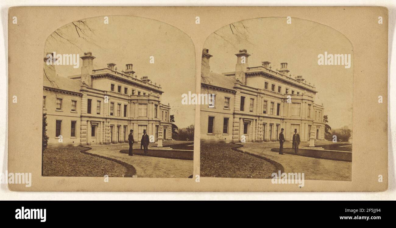 English manor, two men on lawn. Unknown maker, British Stock Photo - Alamy