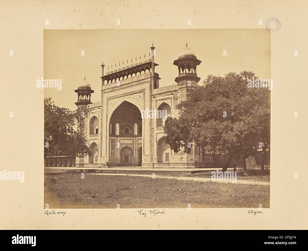 Gate way. sic Taj Mahal. Agra. Unknown maker Stock Photo - Alamy