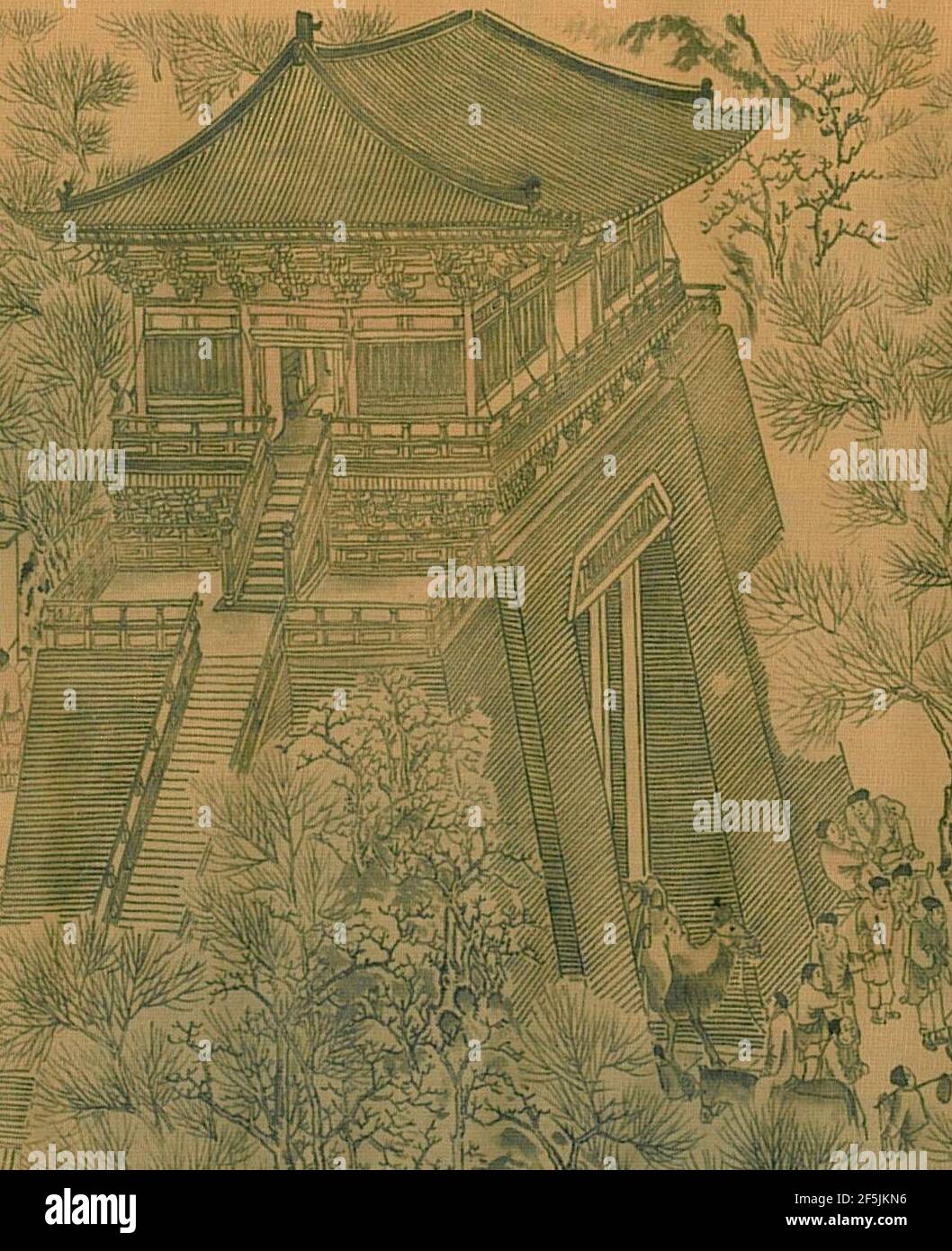 Qingming shanghe tu gate tower Stock Photo - Alamy