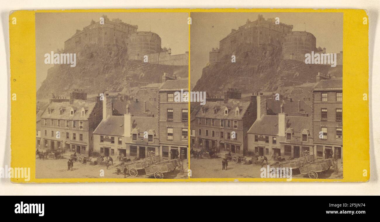 Edinburgh Castle from the Grassmarket.. H. Gordon (Scottish, active ...