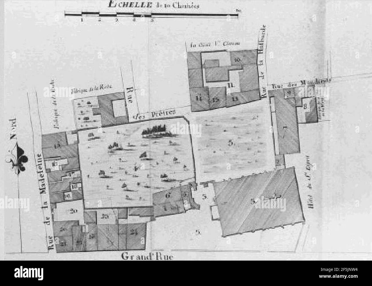 Quartier Notre Dame La Riche, plan géométrale placis de la riche, 1775 ...