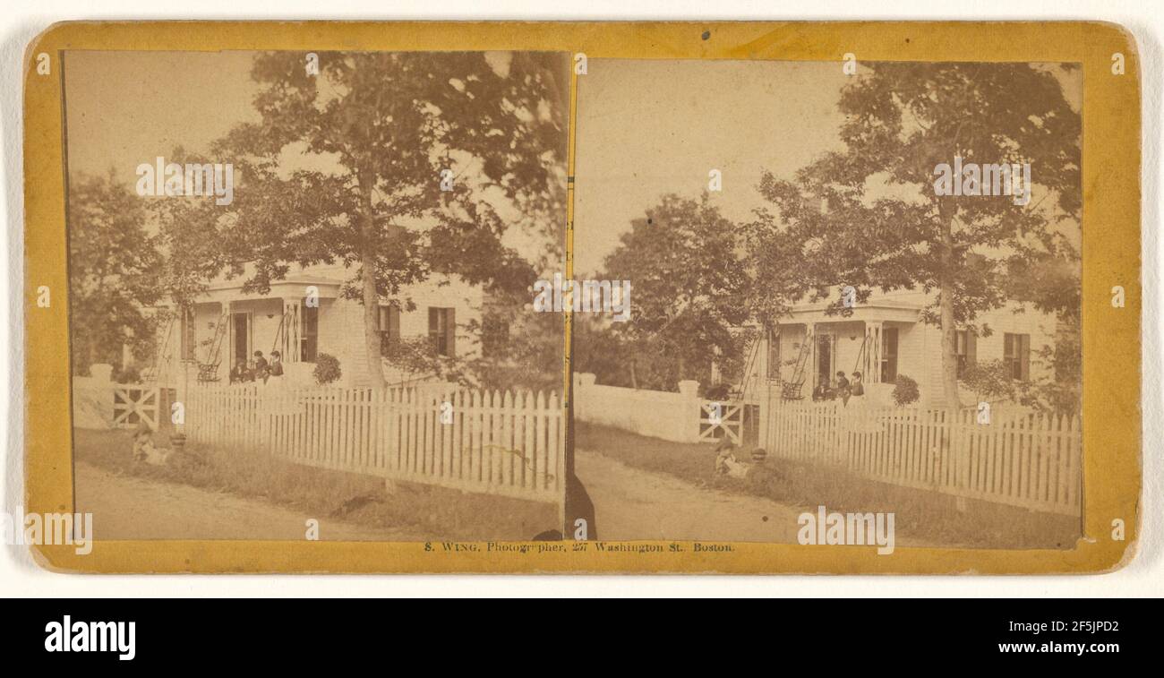 Country Residence of Mr. Wing and family. Simon Wing (American, 1826 ...