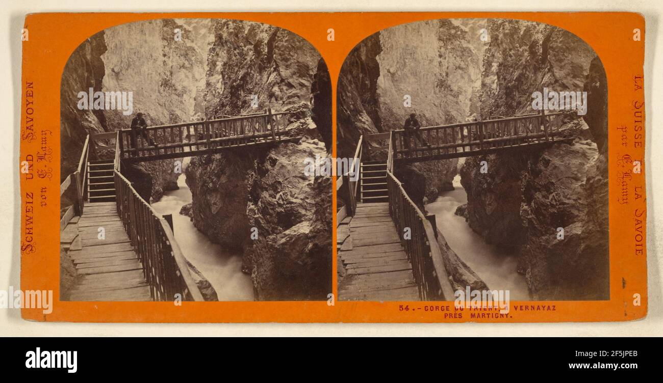 Gorge du Trient, a Vernayaz pres Martigny.. E. Lamy (French, active ...