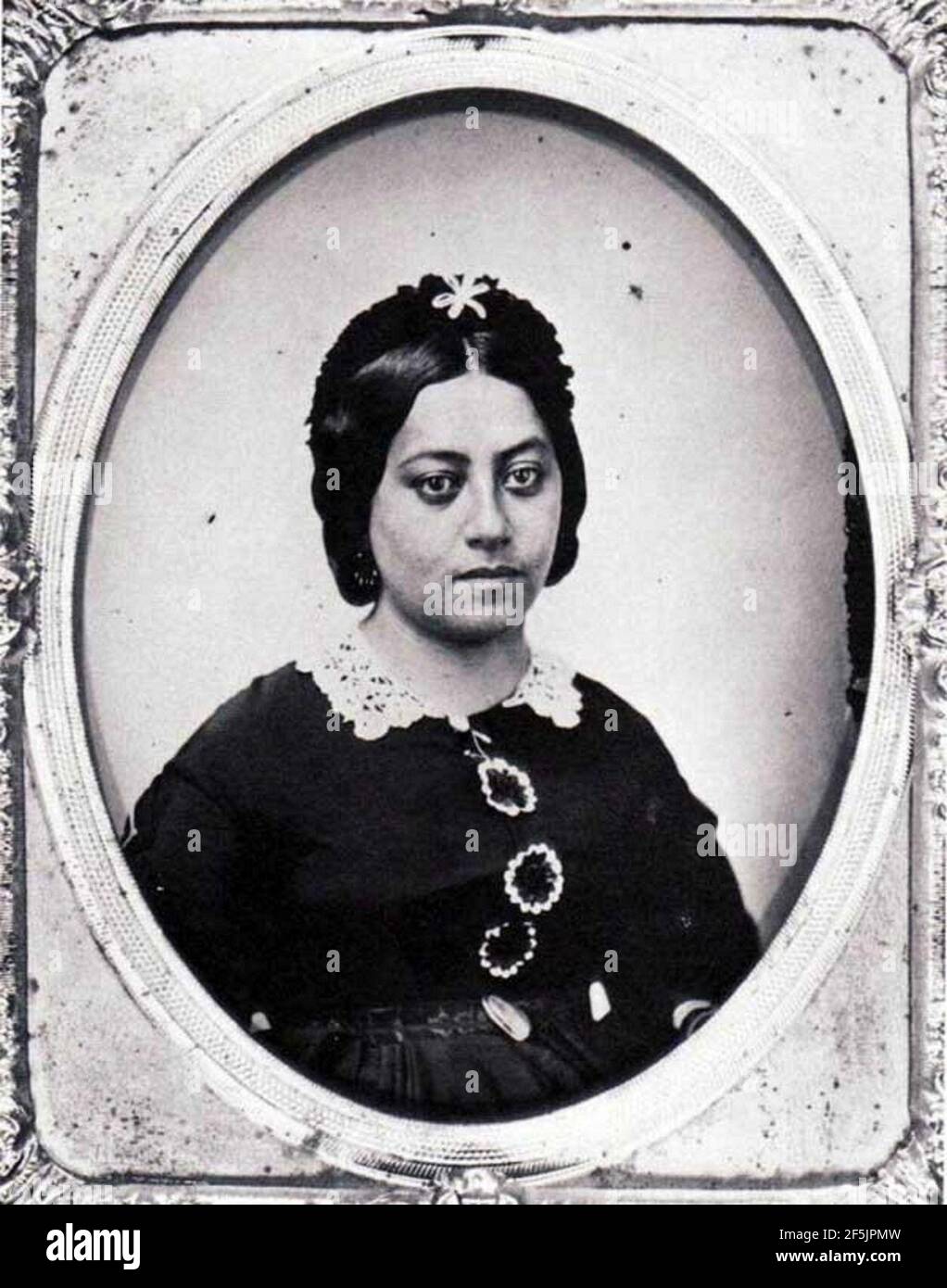 Queen Emma of Hawaii, photograph by Henry L. Chase, c. 1862 Stock Photo ...