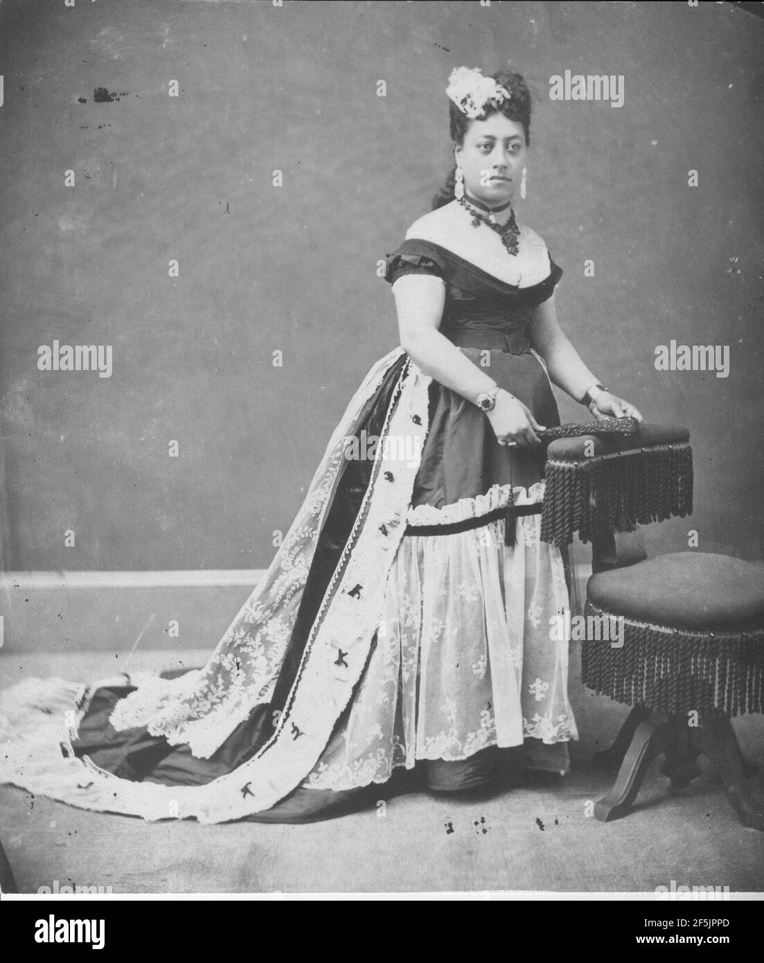 Queen Emma of Hawaii, photograph by Menzies Dickson Stock Photo - Alamy