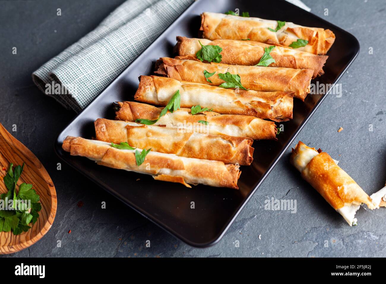 Traditional Turkish sigara boregi: some sort of deep fried phyllo dough ...