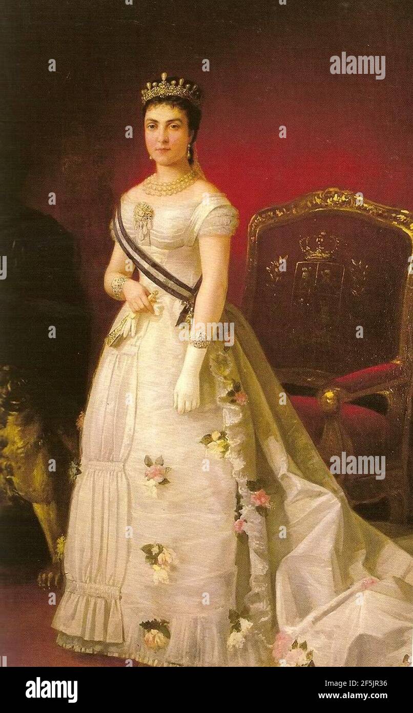 Queen María de las Mercedes de Orleans as Queen of Spain by Eduardo ...