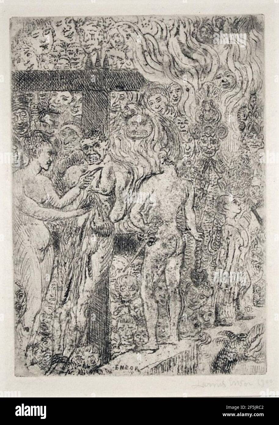 Queen Parysatis flaying a eunuch James Ensor Stock Photo - Alamy