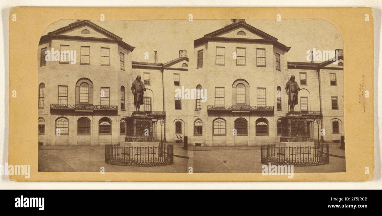 Franklin Statue, City Hall, Boston, Mass.. Deloss Barnum (American ...