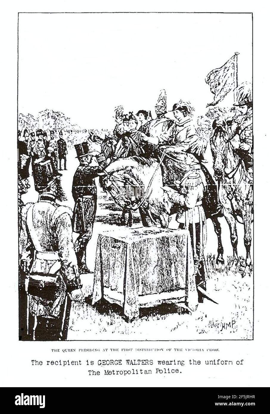 Queen Victoria awarding George Walters the VC Stock Photo - Alamy