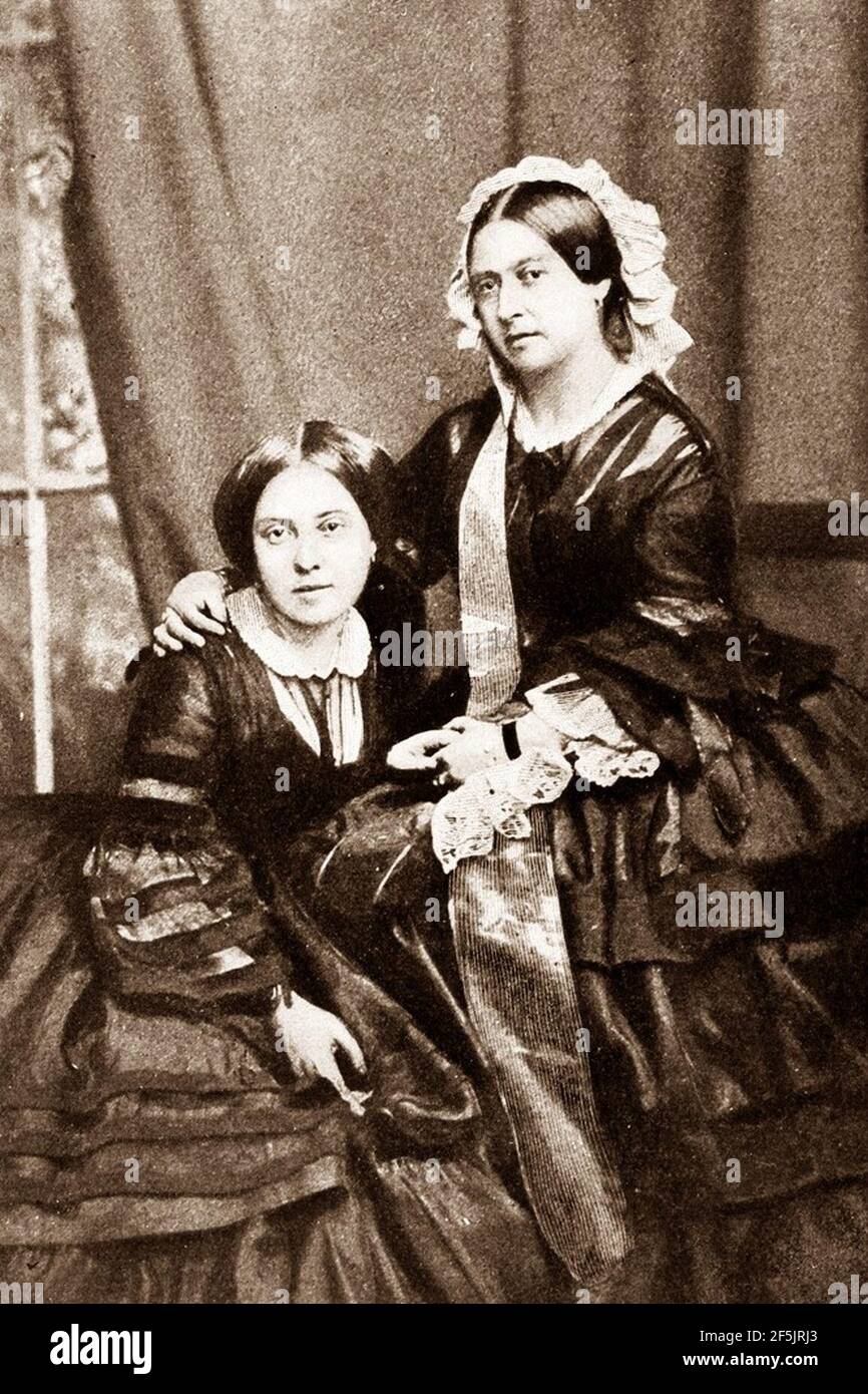 Queen Victoria and her daughter Victoria, Princess Royal Stock Photo ...