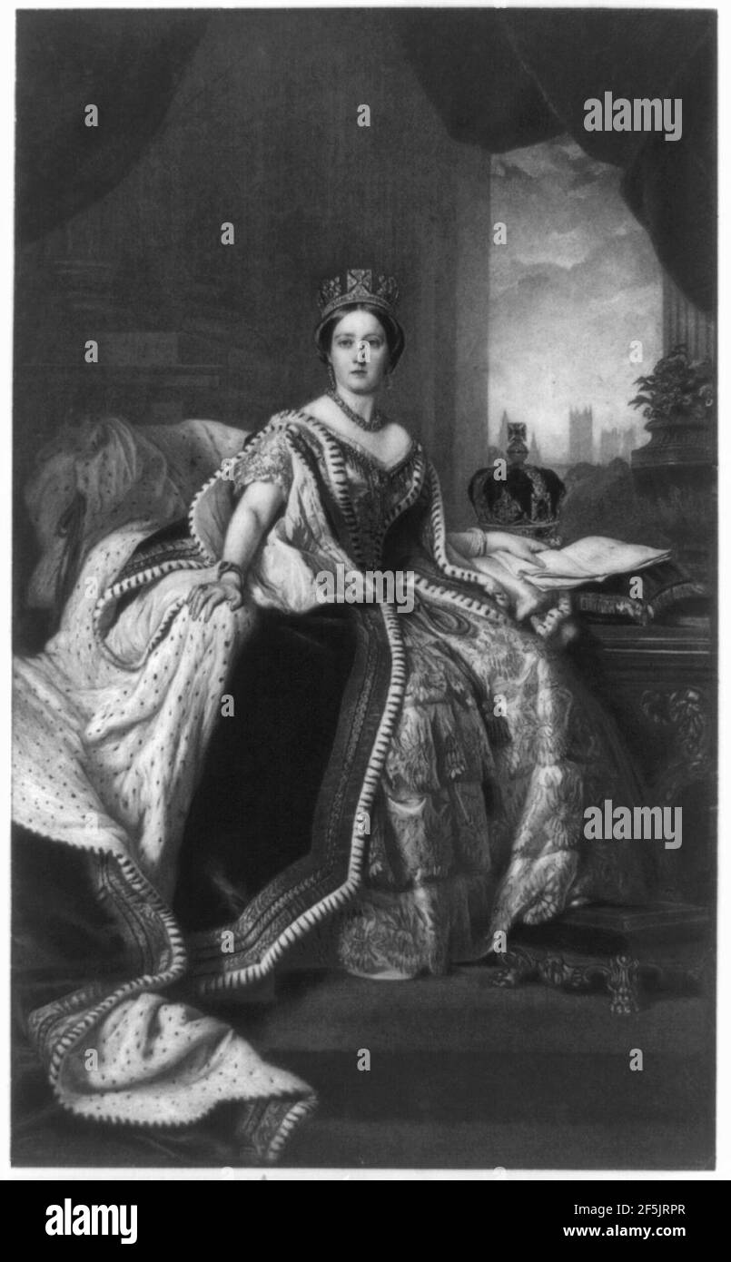Queen Victoria, full-length portrait, seated, facing front Stock Photo ...