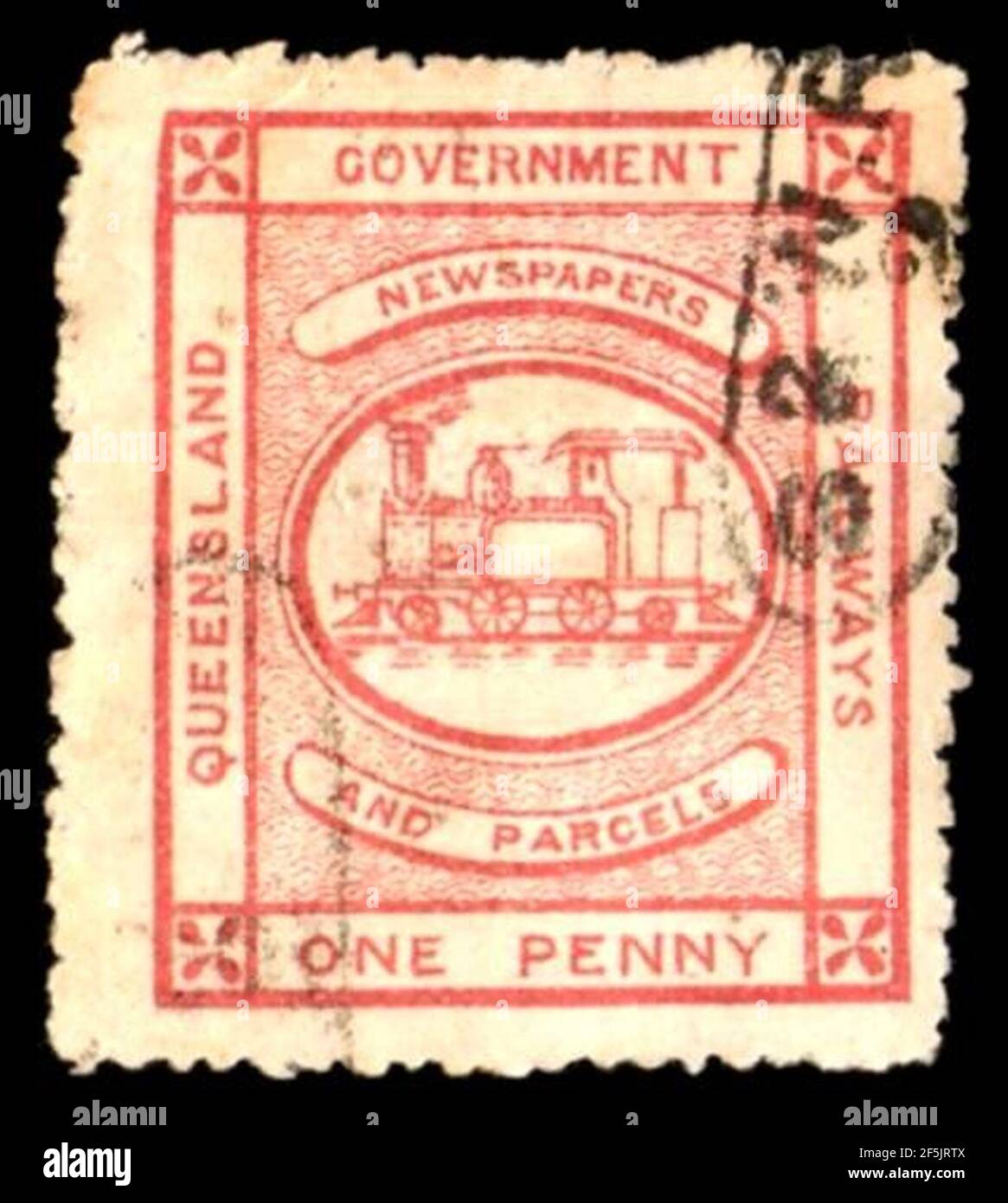 Queensland railway stamp Stock Photo - Alamy