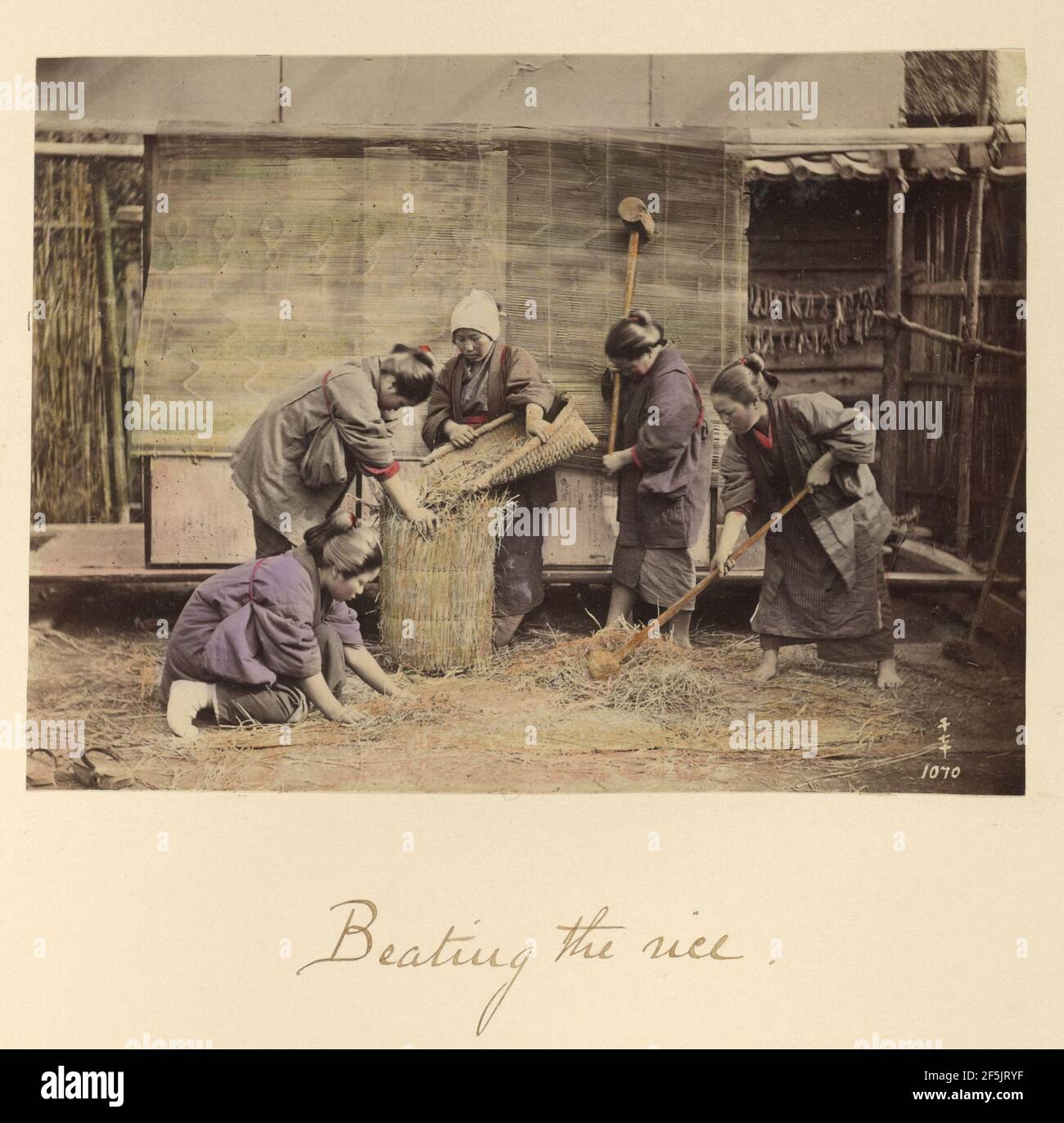 Beating the Rice. Shinichi Suzuki (Japanese, 1835 - 1919 Stock Photo ...