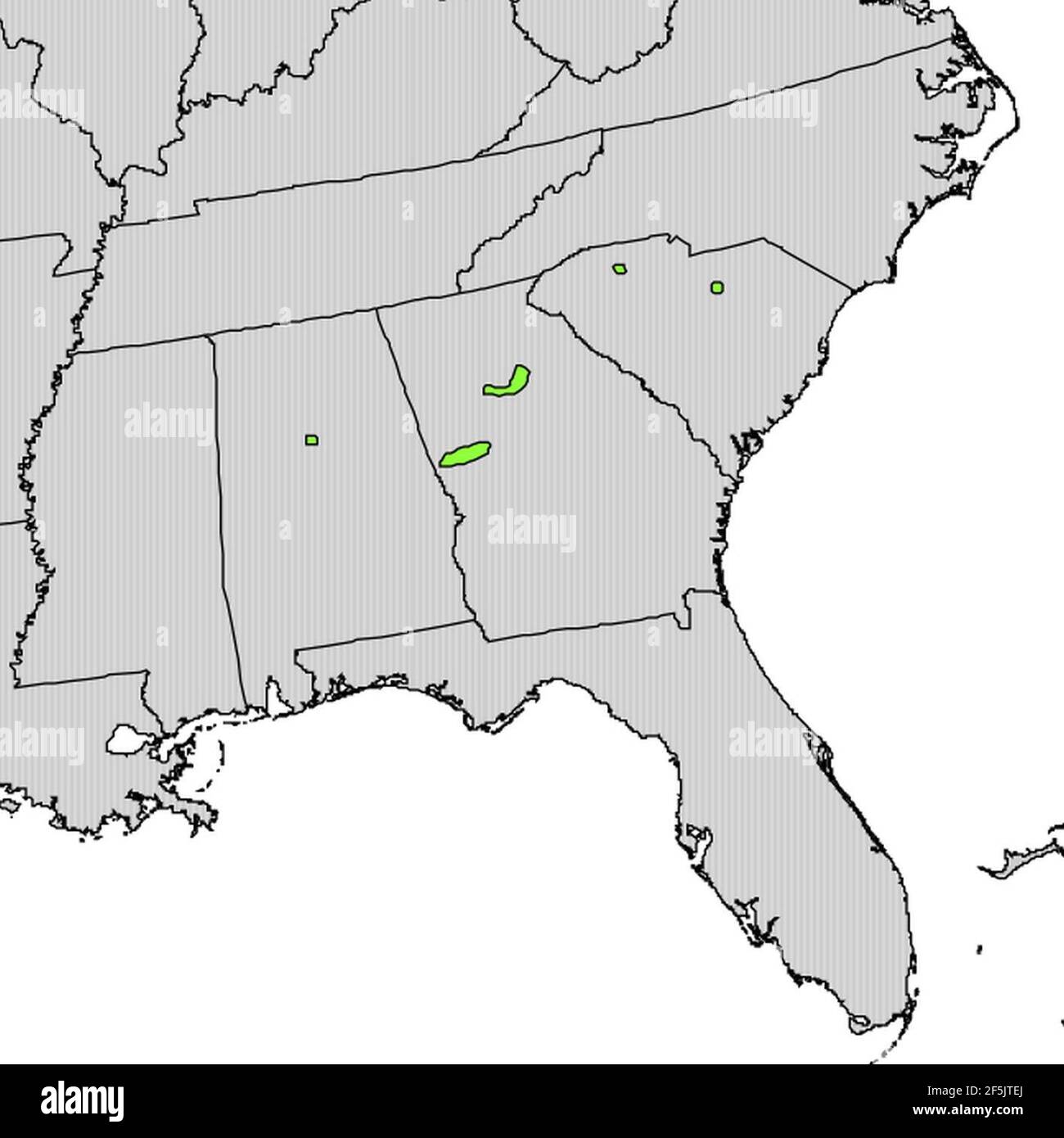 Quercus georgiana range map Stock Photo - Alamy