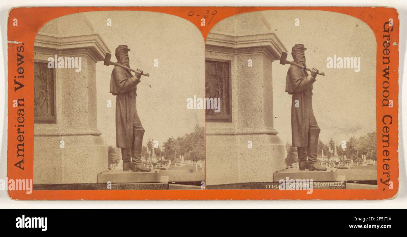 Greenwood Cemetery. Soldiers' Monument.. Edward and Henry T. Anthony & Co. (American, founded ...