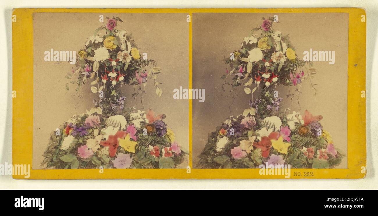 Flower arrangement. Benjamin West Kilburn (American, 1827 - 1909 Stock ...