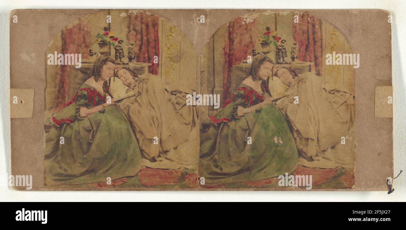Two women in repose. New York Stereoscopic Company Stock Photo - Alamy
