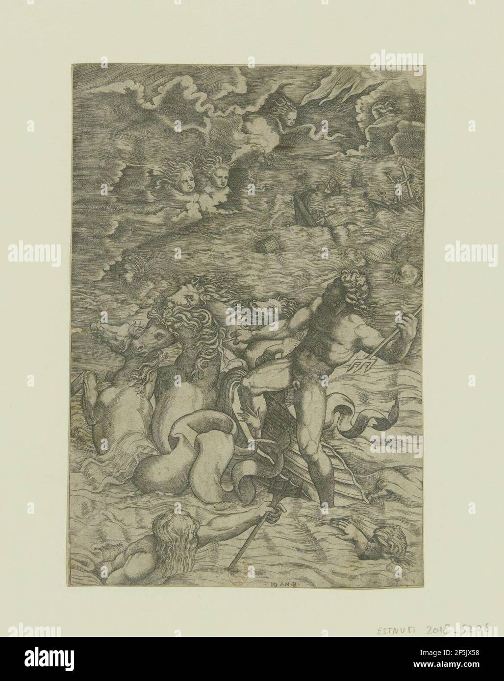 Quos Ego ou Neptune calmant les vents. Illustration pour l'Enéide Stock ...