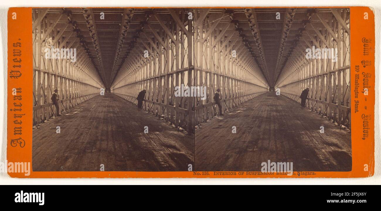 Interior of Suspension Bridge, Niagara.. John P. Soule (American, 1827 ...