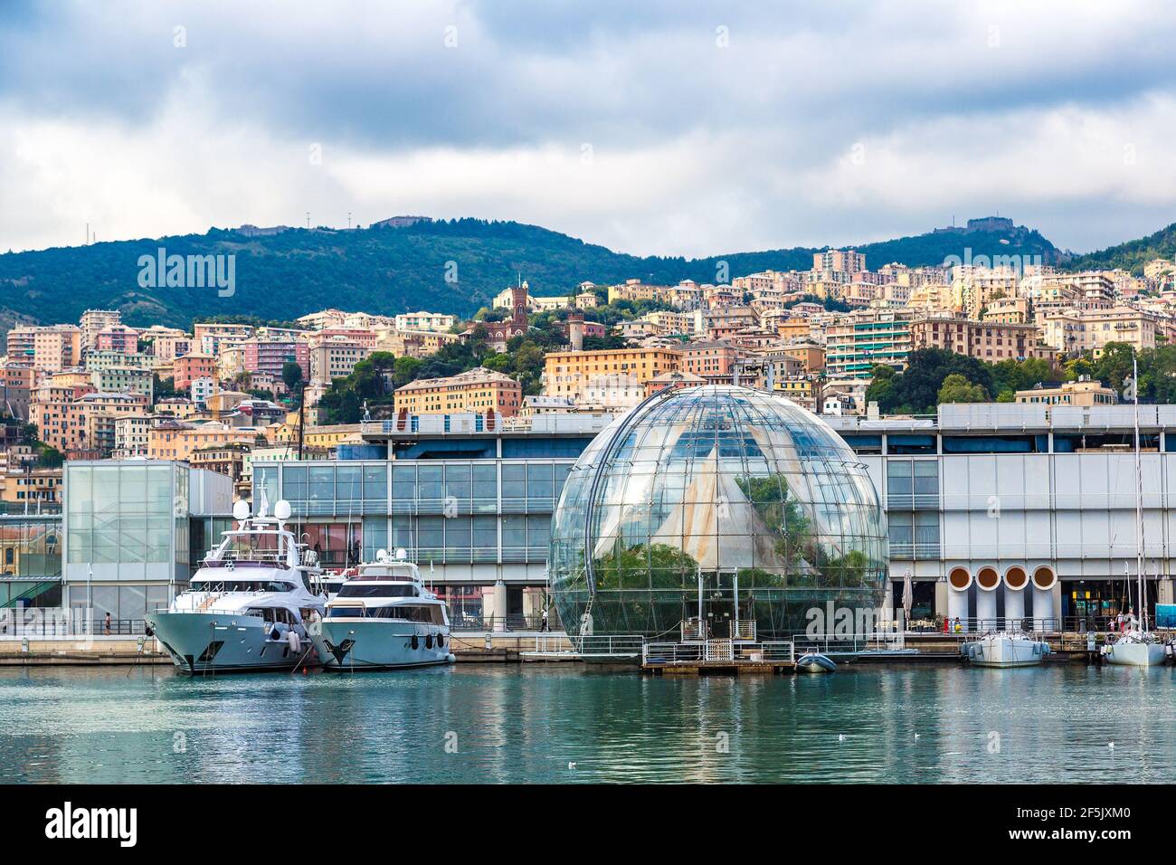 Biosphere (Glass sphere) diameter is about 20 meters in a summer day in ...