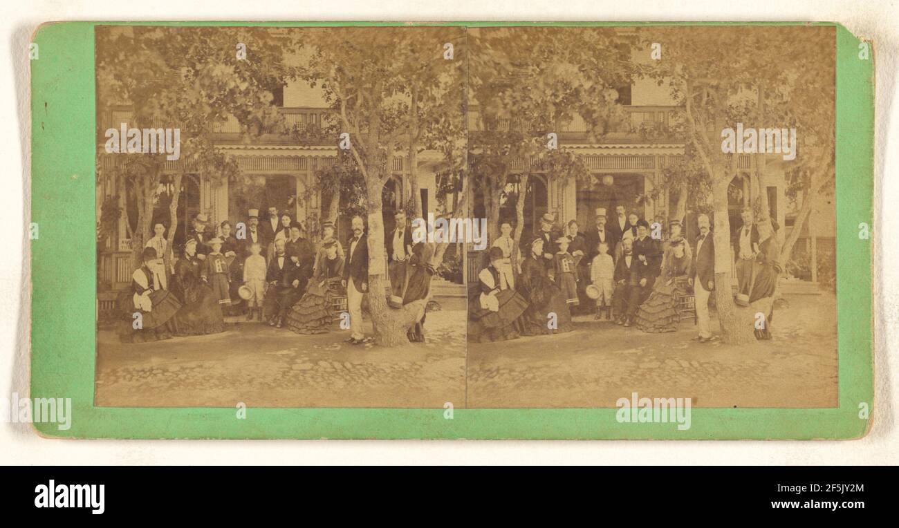 Group of well-dressed people in front of Mr. Berry's house, Edgartown ...