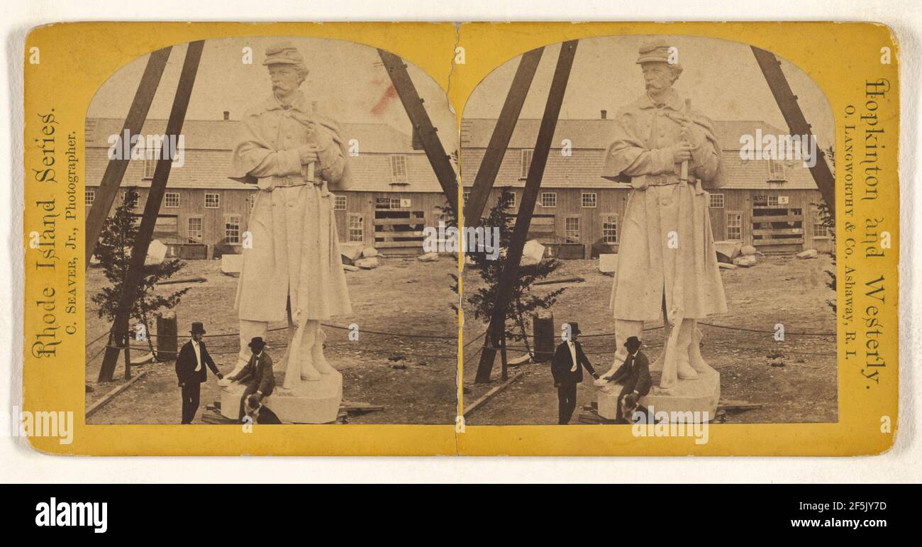 Statue for Antietam Monument, at R.I. Granite Works, (front view ...