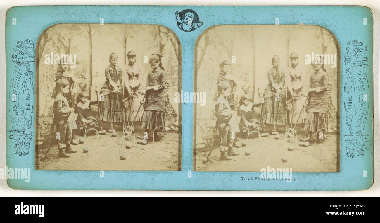 La Partie de Croquet. Adolphe Block (French, 1829 - about 1900 Stock ...