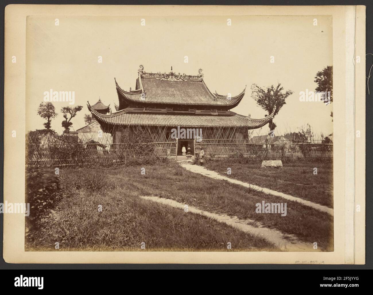 Fenced in temple. John Thomson (Scottish, 1837 - 1921 Stock Photo - Alamy