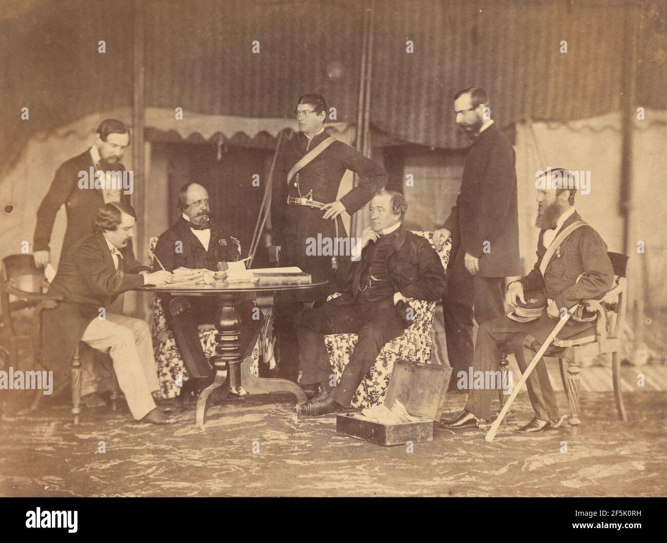 Group portrait of seven men, India. Unknown maker Stock Photo - Alamy