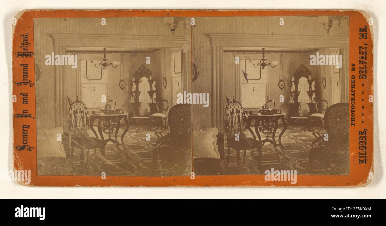 Interior of a living room at Belfast, Maine. Henry L. Kilgore (American ...