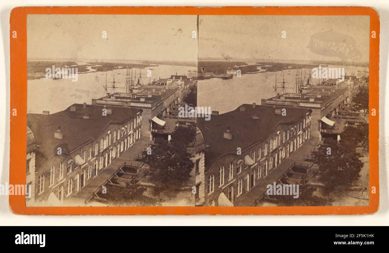 Bird's Eye View Down the River.. O. Pierre Havens (American, 1838 ...